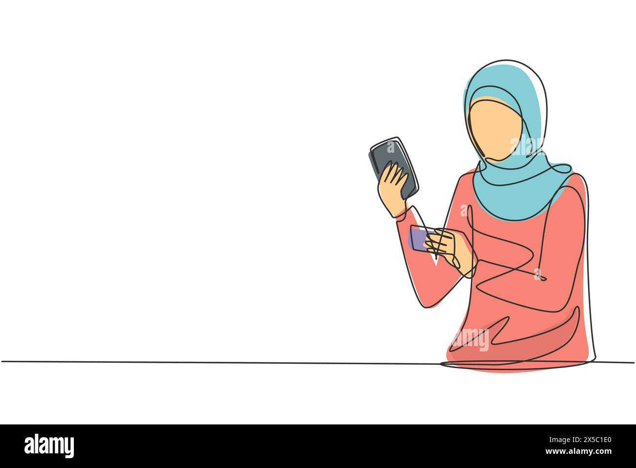 One continuous line code Cut Out Stock Images & Pictures - Alamy