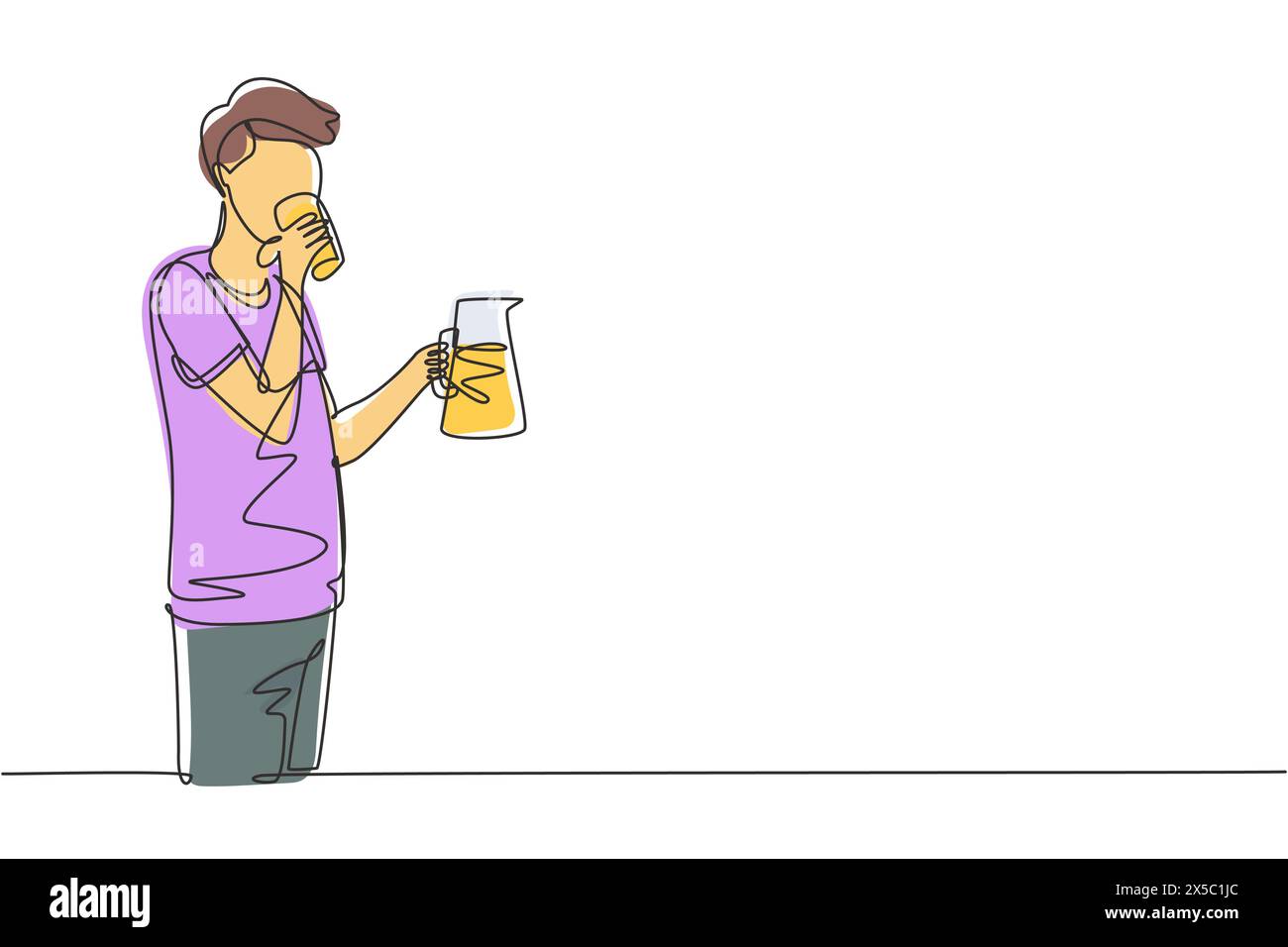 Man water drinking jug Stock Vector Images - Alamy