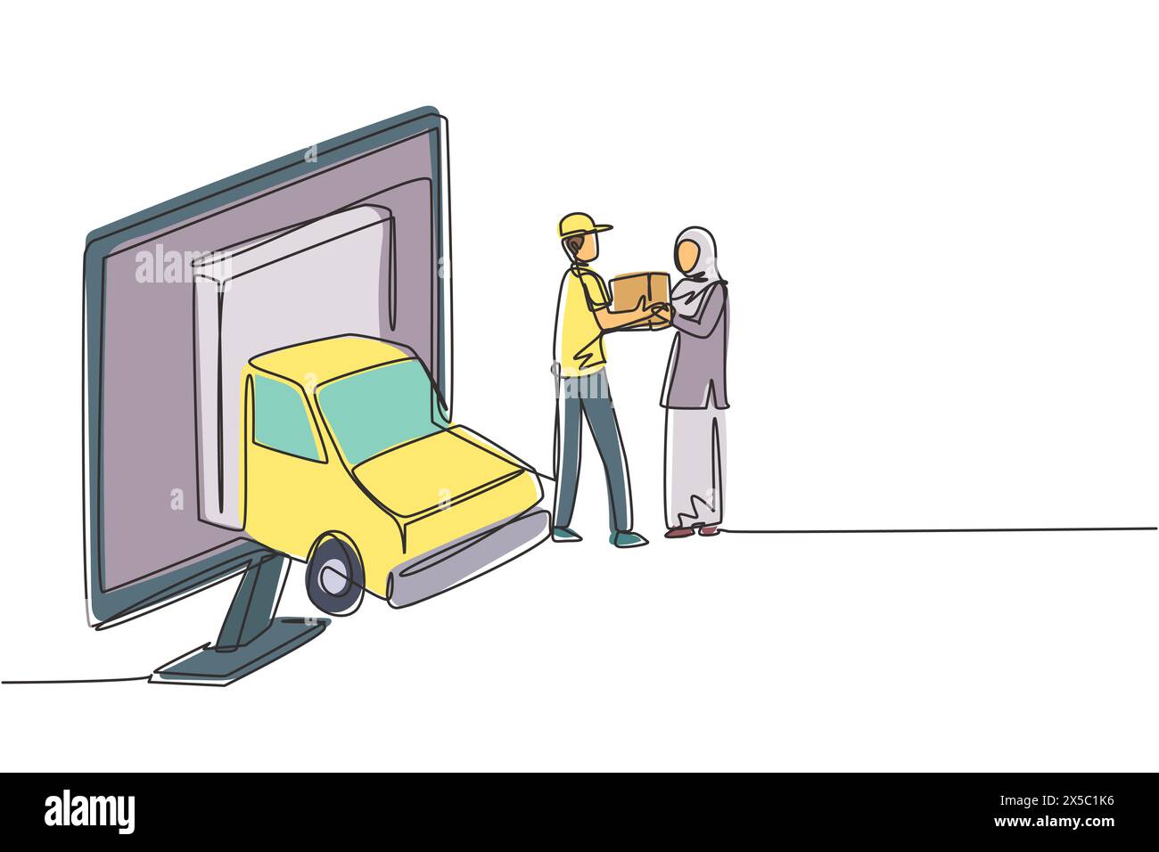 Courier car Stock Vector Images - Alamy