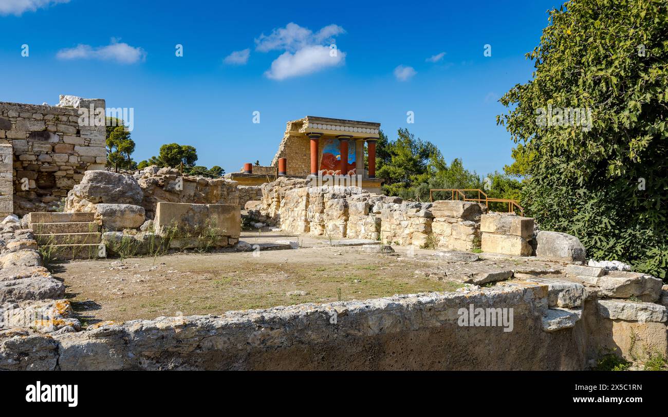 Palace of Knossos, Crete, Greece. The site was a major center of the ...