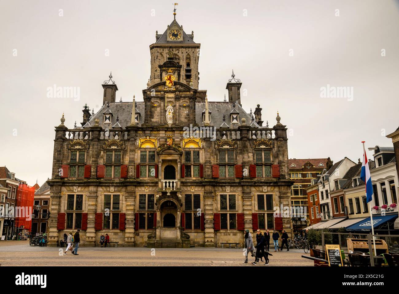 Renaissance style City Hall, Delft Stadhuis, Delft, Netherlands Stock ...