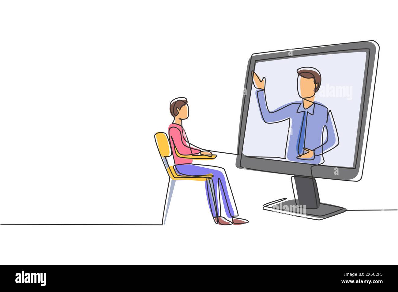 Man staring at screen Stock Vector Images - Alamy