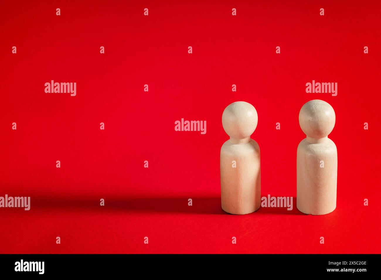 Family people figures on red background. Concept of family, values ...