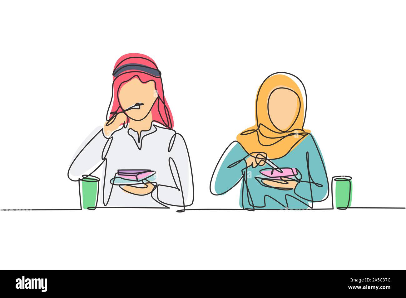 Woman having food table Stock Vector Images - Alamy