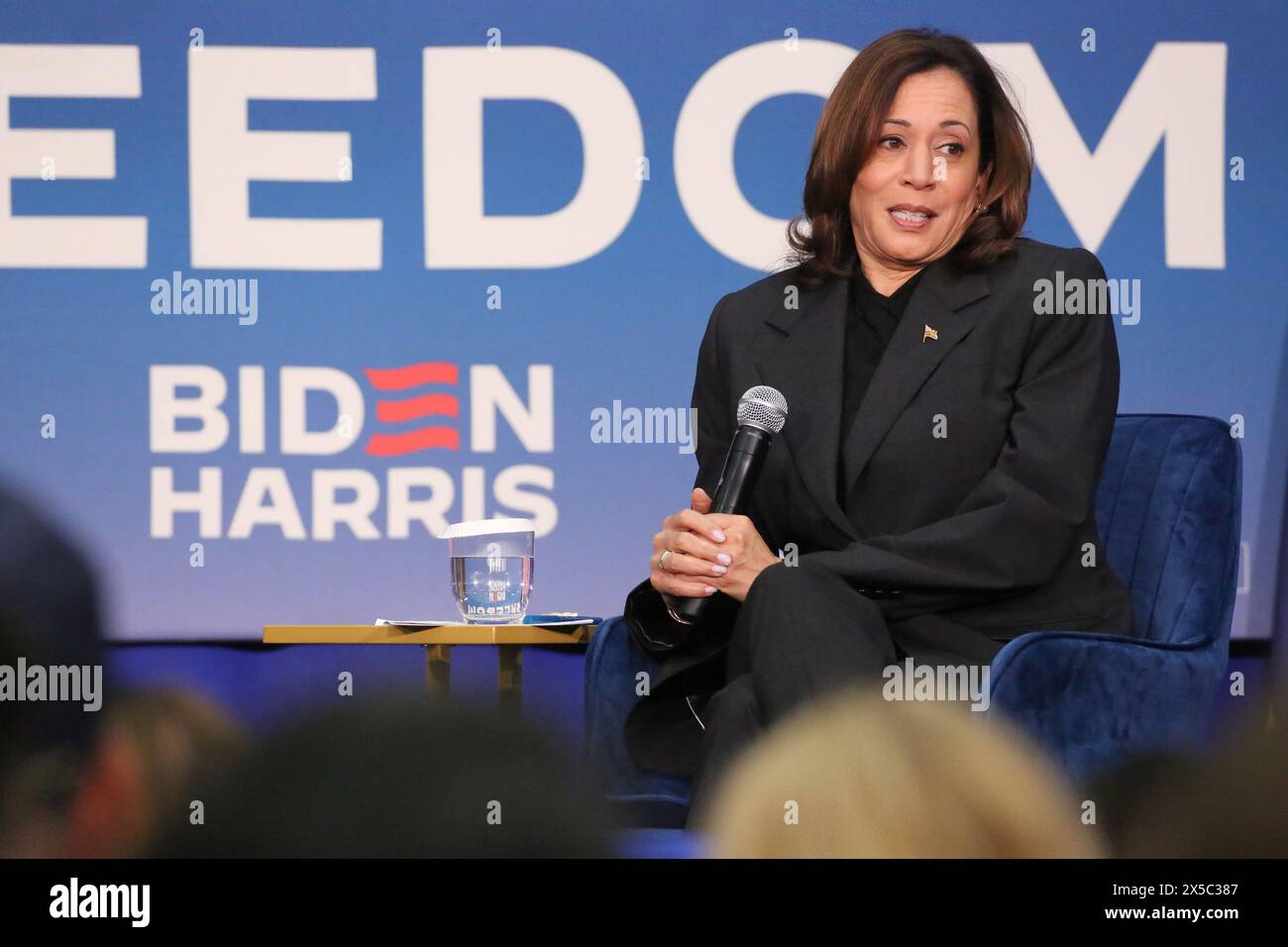 5-8-2024: Vice President Kamala Harris pictured talking with actress ...