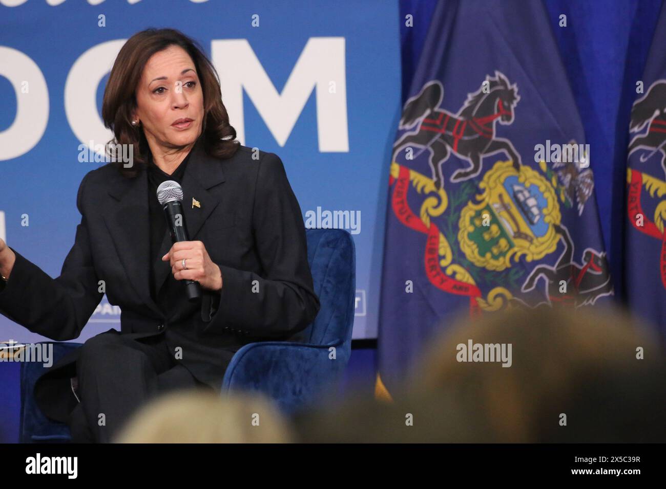 5-8-2024: Vice President Kamala Harris pictured talking with actress ...
