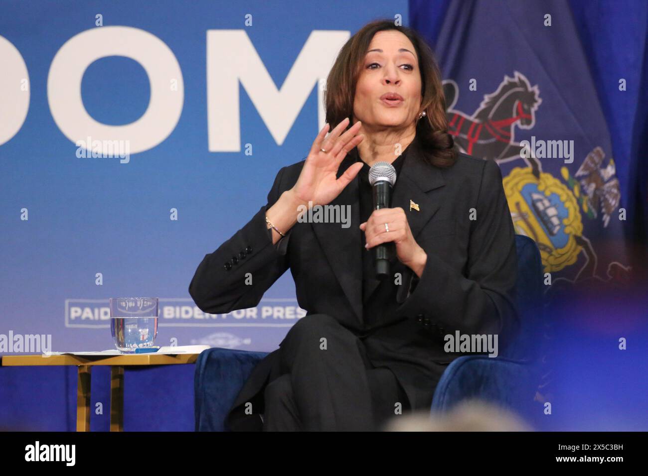 5-8-2024: Vice President Kamala Harris pictured talking with actress ...