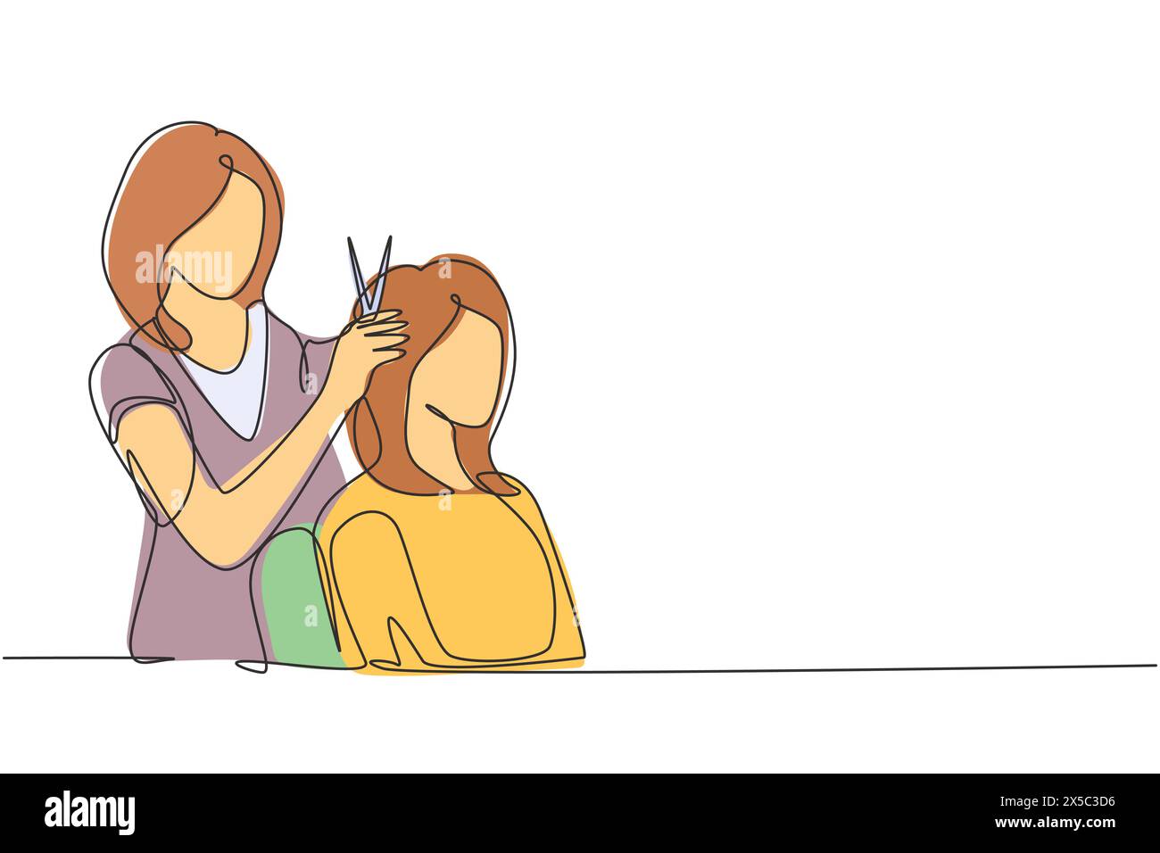 Hairdresser scissors one line Cut Out Stock Images & Pictures - Alamy