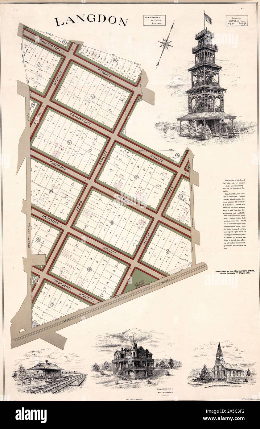 Map of langdon hi-res stock photography and images - Alamy
