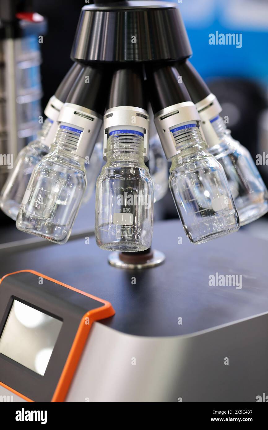 Closeup of laboratory rotary sample divider. Rotary sample divider ...