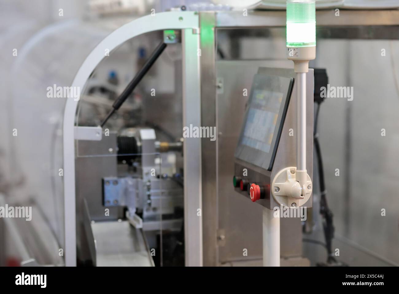 Manufacturing machine with touch screen control console and industrial ...