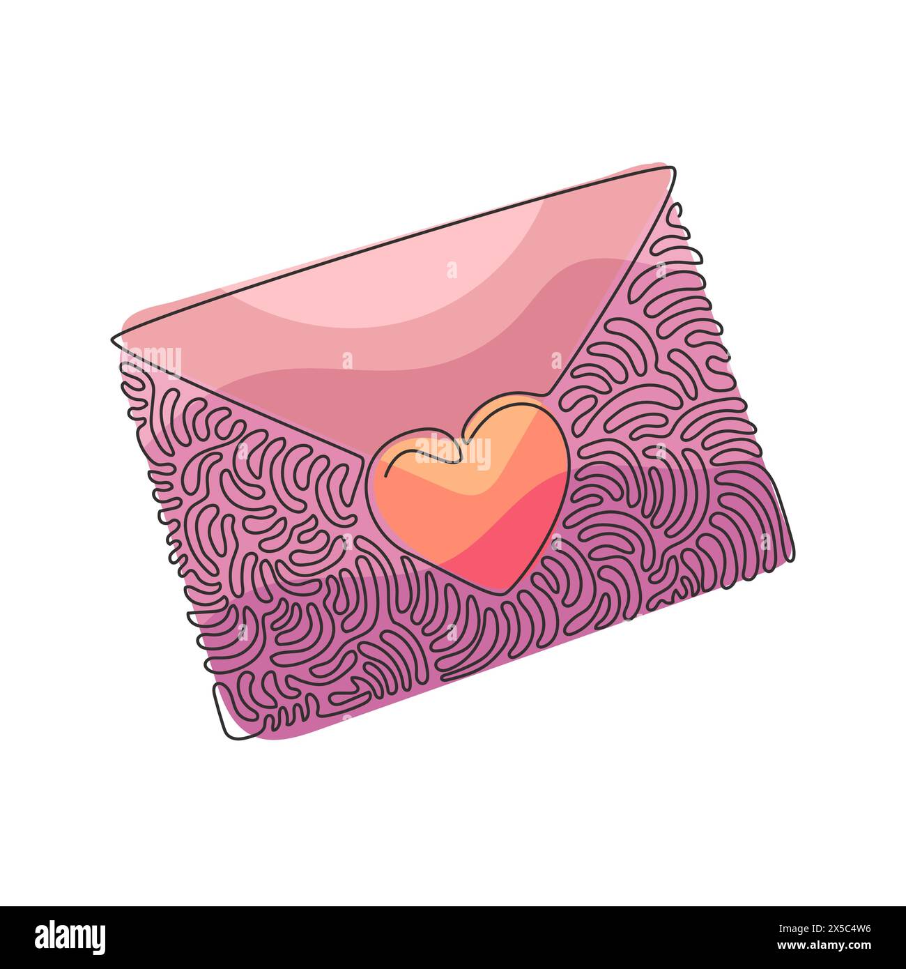 Continuous one line drawing envelope sealed with heart. Love letter or ... Continuous one line drawing envelope sealed with heart. Love letter or ...
