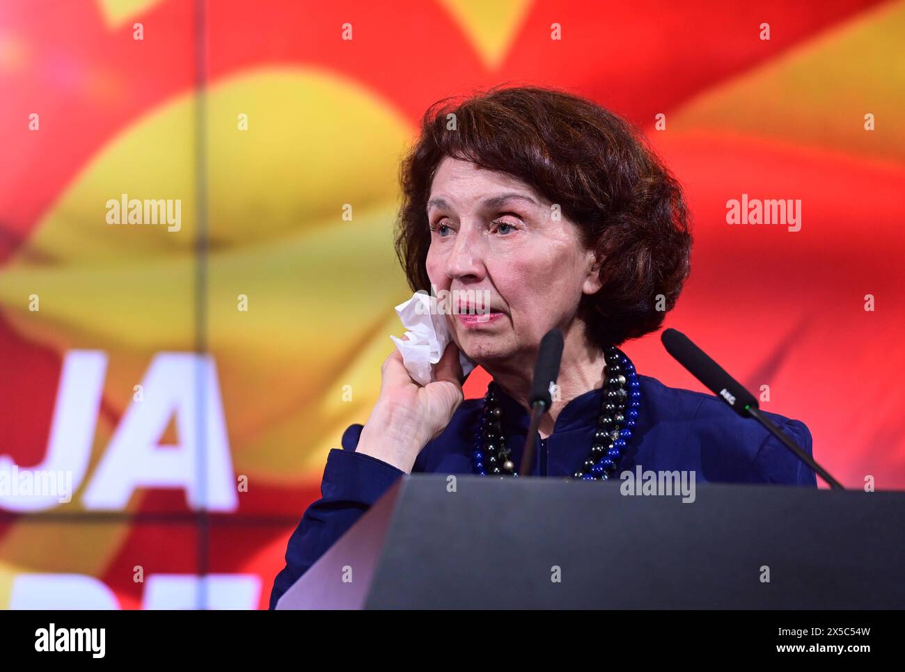 Gordana Siljanovska Davkova presidental candidate of VMRO DPMNE during ...