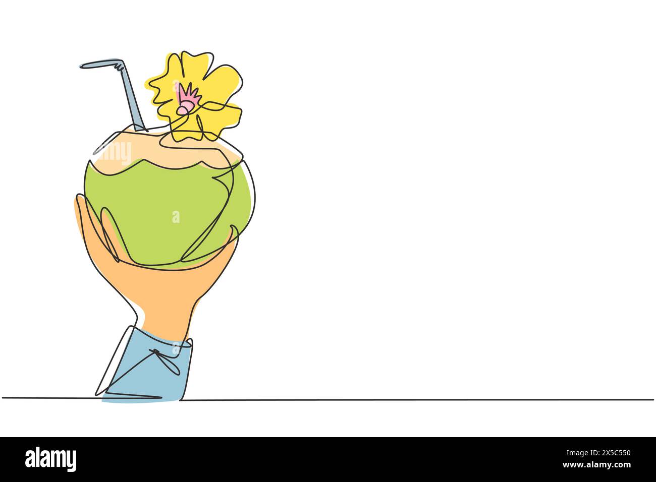 Glass straw one line Cut Out Stock Images & Pictures - Alamy