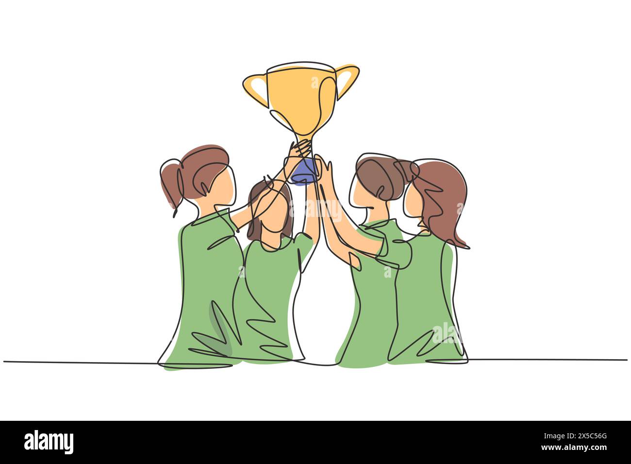 Female sports team celebrating Stock Vector Images - Alamy