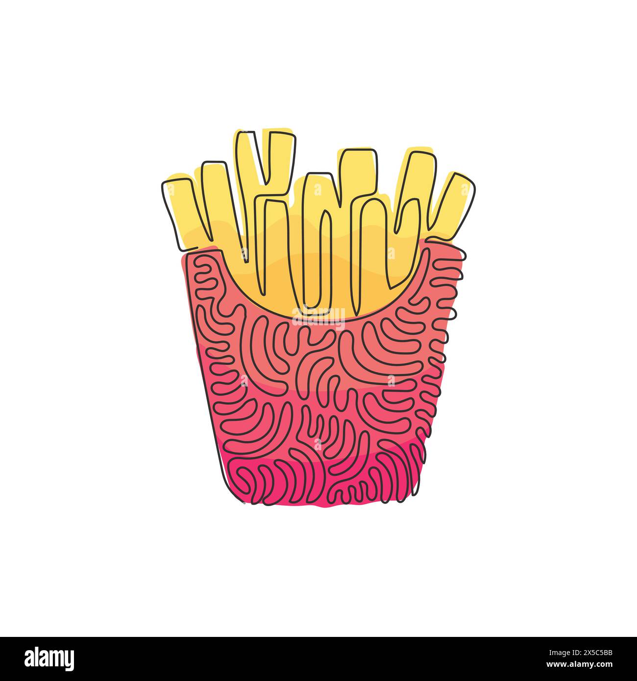 Realistic French Fries Drawing