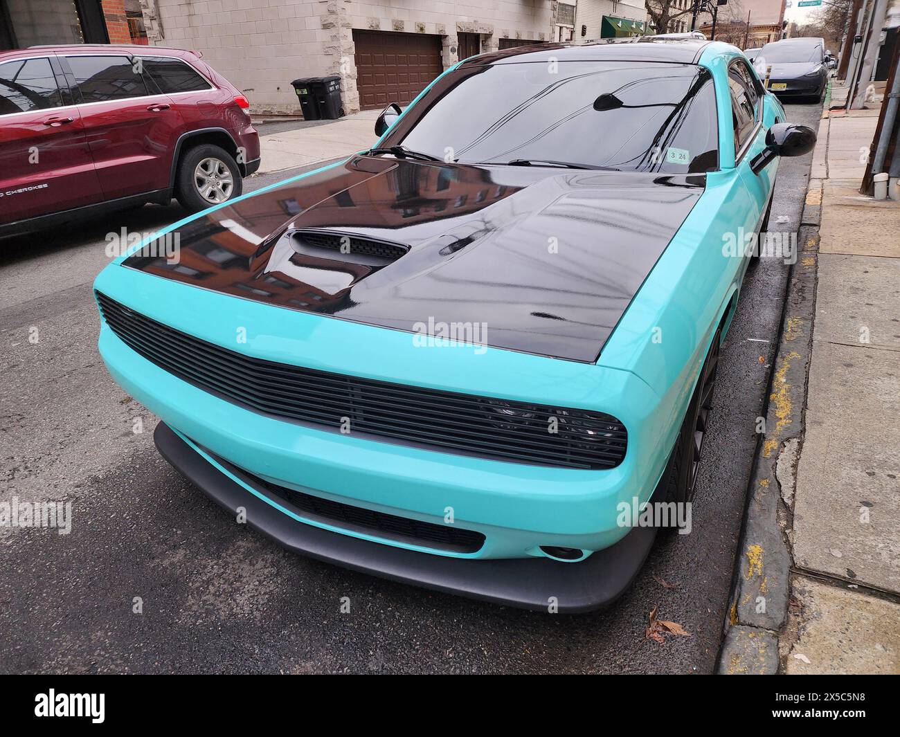 New York City, USA - March 10, 2024: Dodge Challenger 2012 tuned sport ...