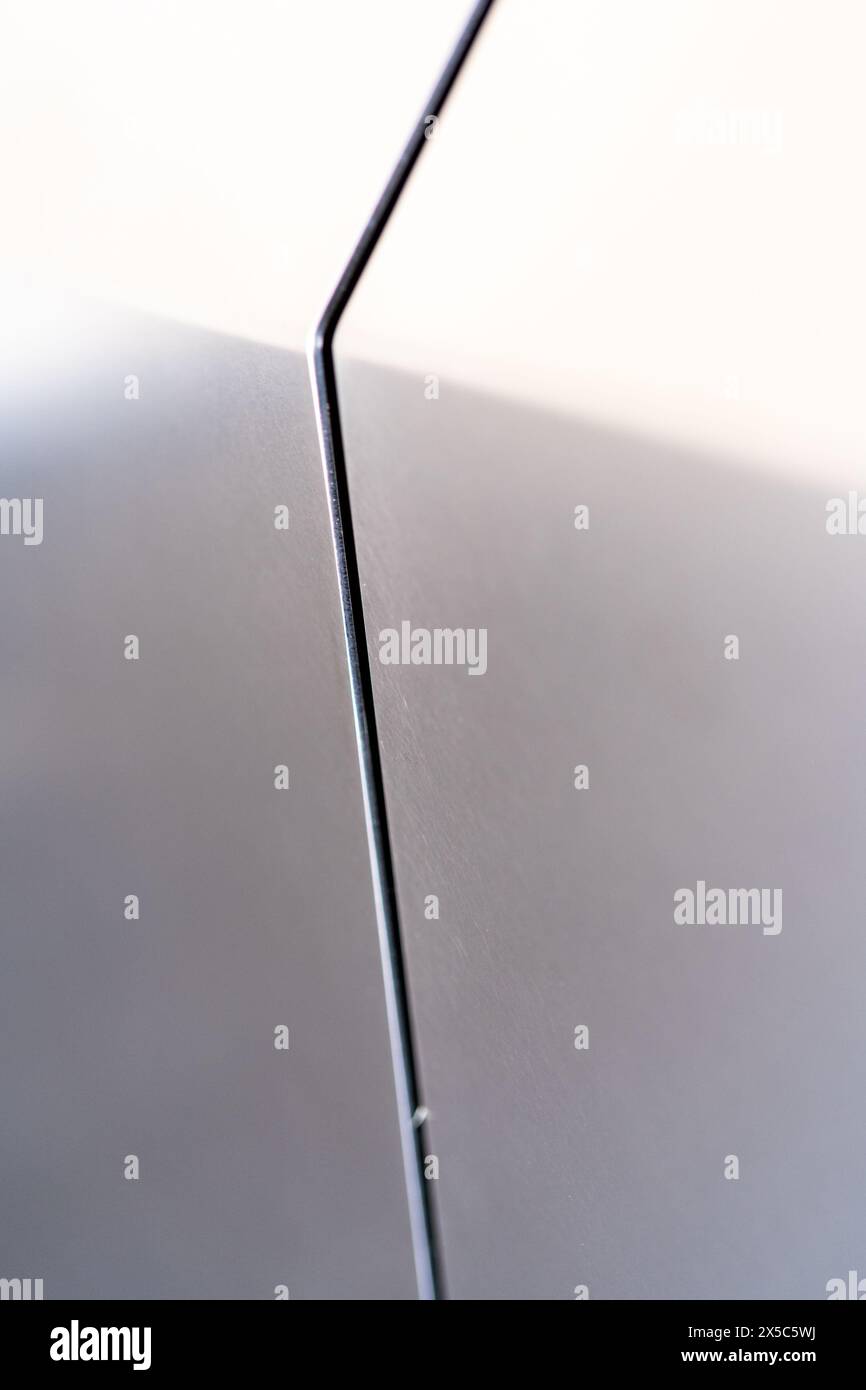 Abstract View of Tesla Cybertruck Panel Seam Stock Photo - Alamy