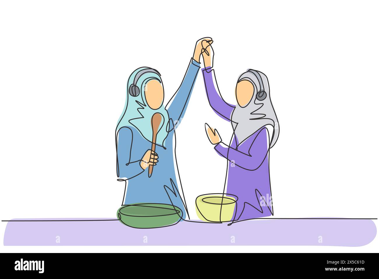 Woman dancing in kitchen Stock Vector Images - Alamy