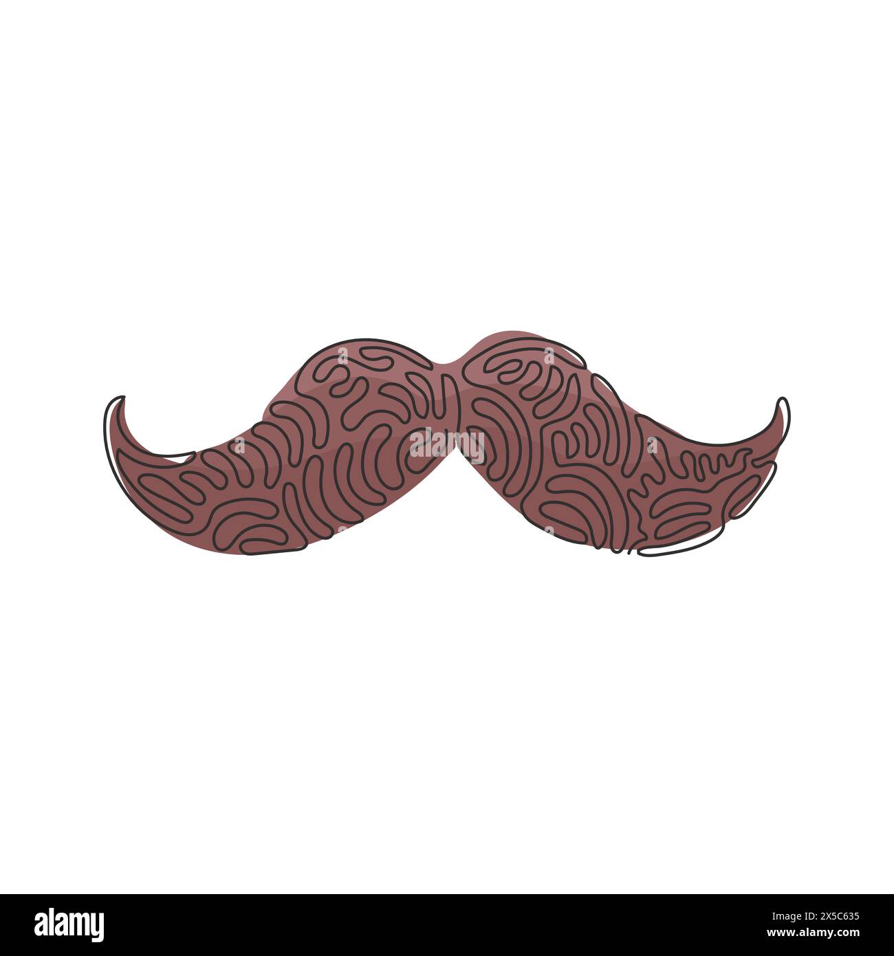 Single one line drawing old style mustaches. Adult man moustaches ...