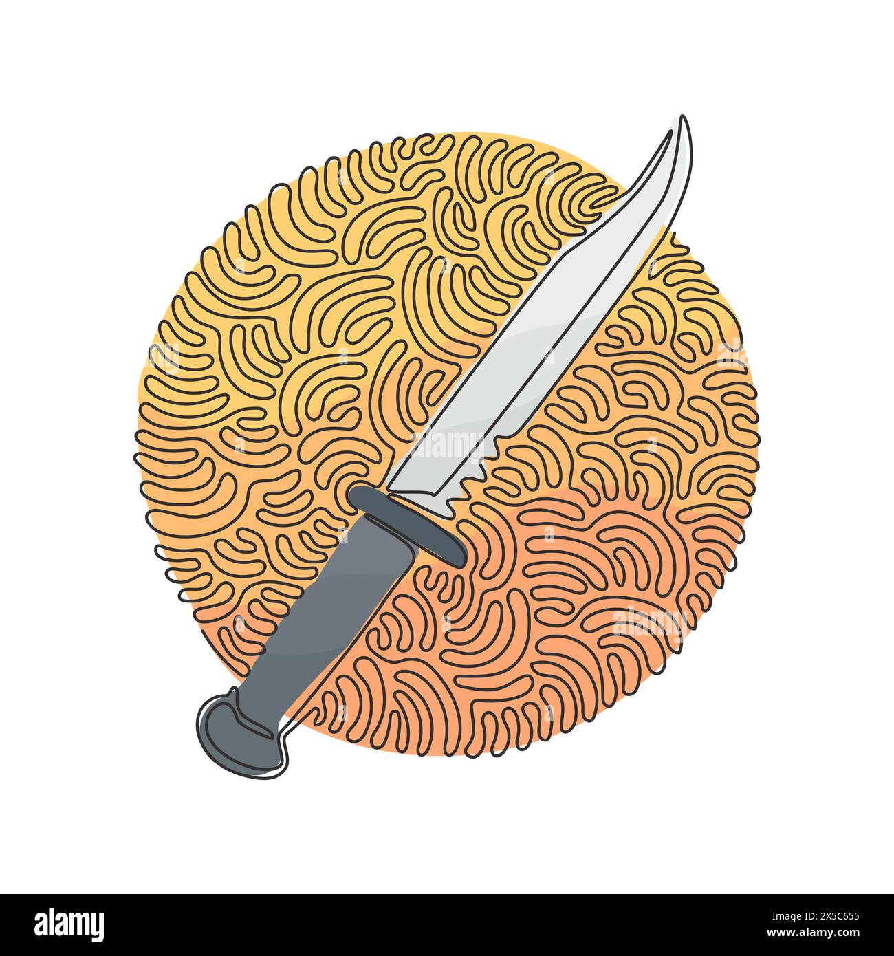 Continuous one line drawing marine combat knives. Military combat knife ...