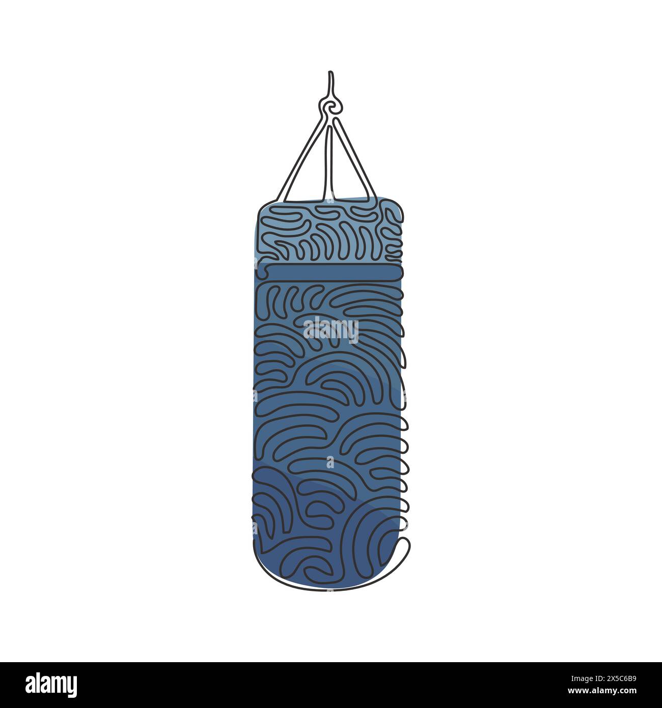 Single one line drawing black punching bag logo isolated. Hitting bag ...