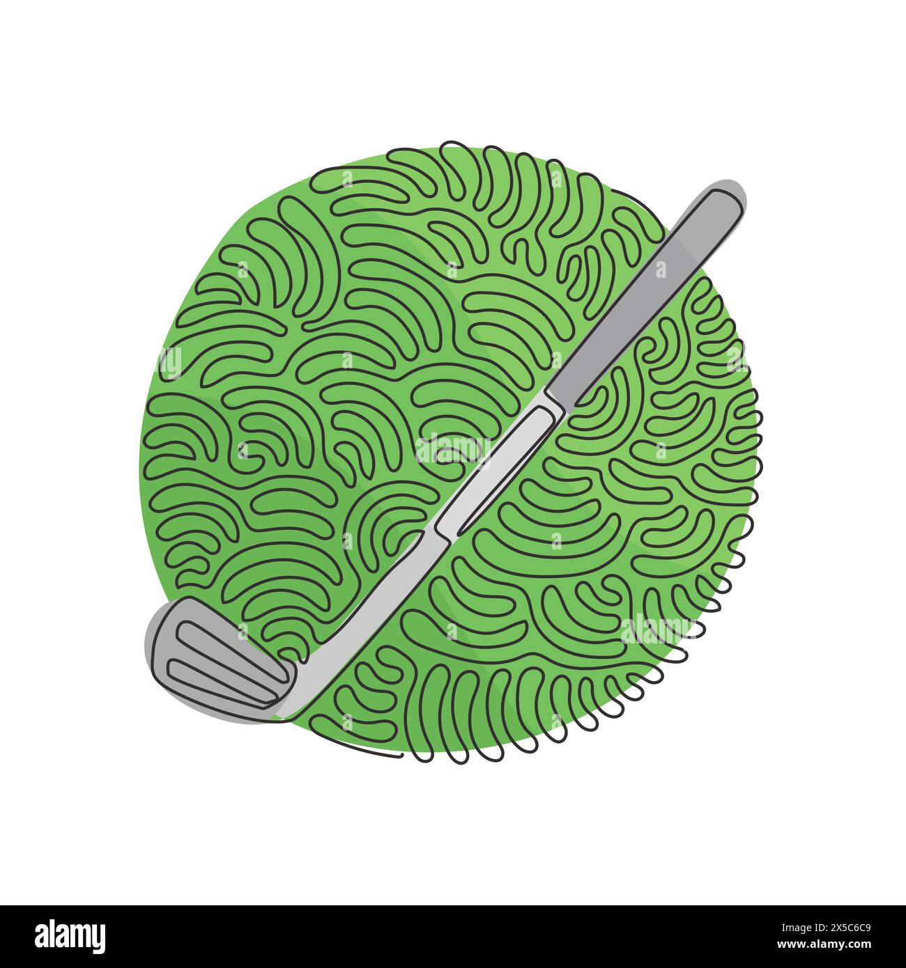 Continuous one line drawing golf stick. Golf club, wood no 1, driver, 1 ...
