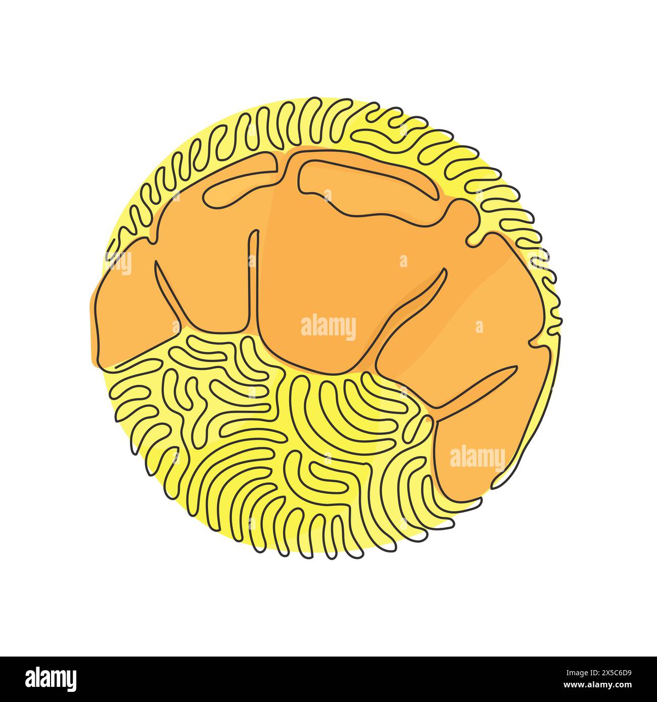 Single one line drawing croissant and sweet buns. Bakery French ...