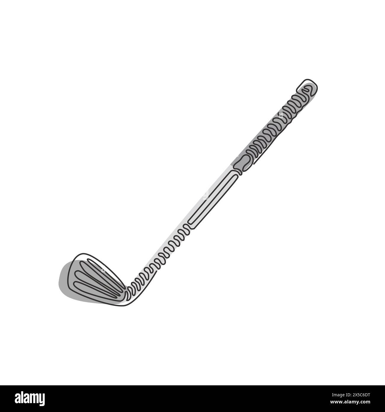 Continuous one line drawing golf stick. Golf club, wood no 1, driver, 1 ...
