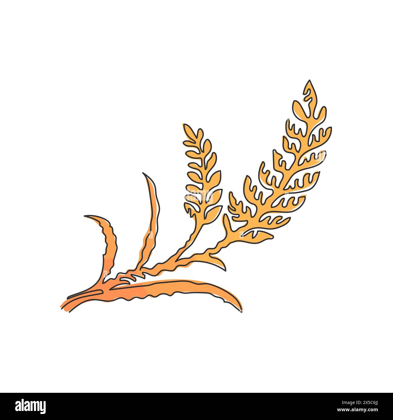 Single one line drawing wheat symbol logo template. Agriculture farm ...