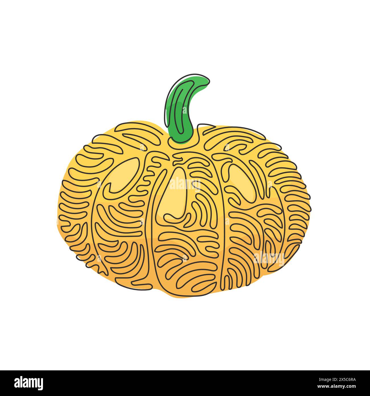 Single one line drawing healthy vegetables with pumpkin, vitamins and ...