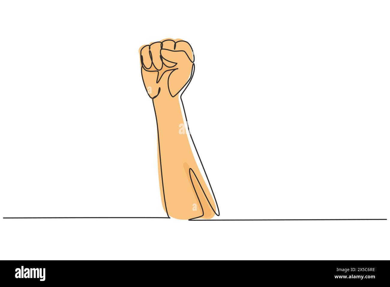 Continuous one line drawing fist or victory hand symbol. Zero hand ...