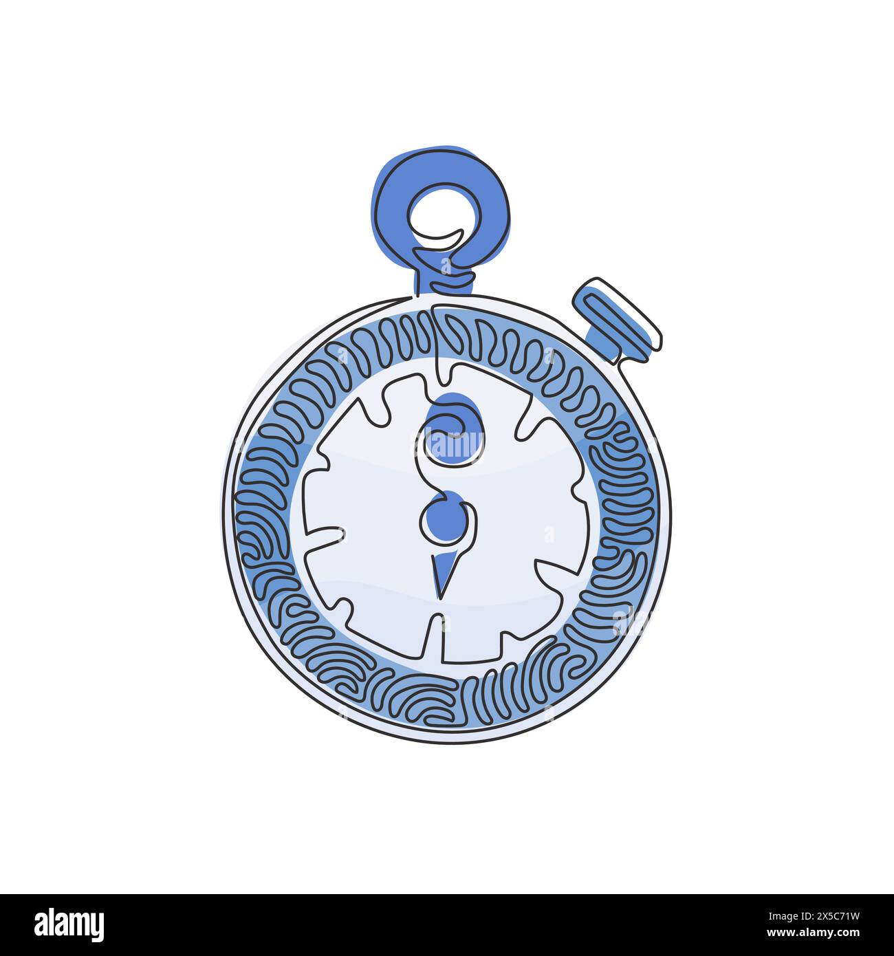 Continuous One Line Drawing Stopwatch Line And Solid Icon Timer
