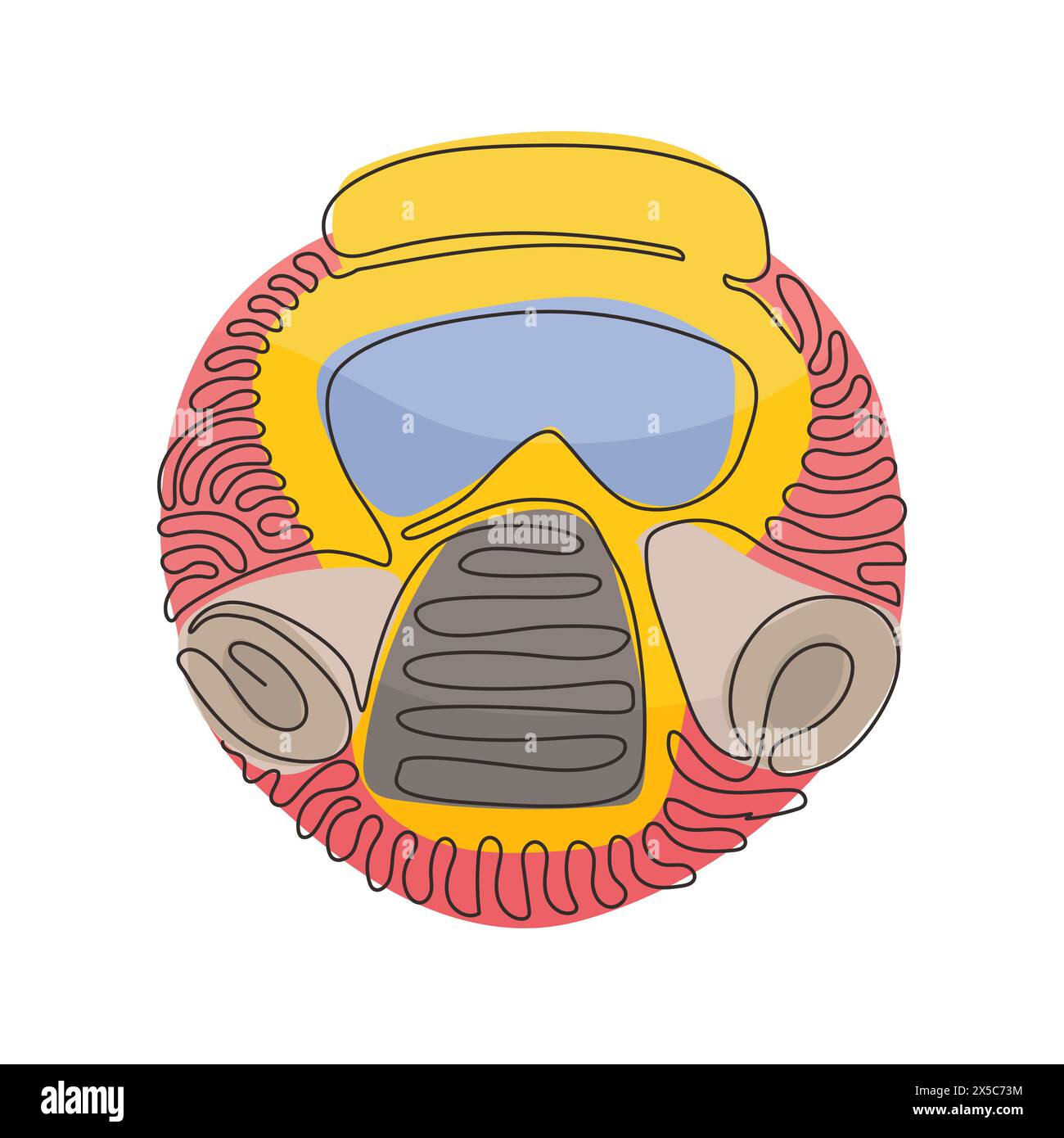 Single continuous line drawing mask with glasses and air filters ...