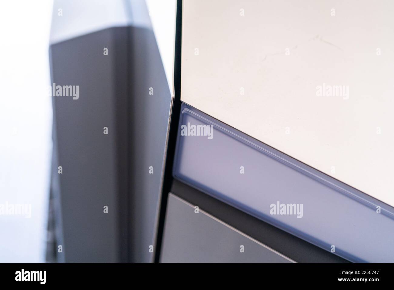 Close-Up View of the Tesla Cybertruck Side Panel and Tire Stock Photo ...