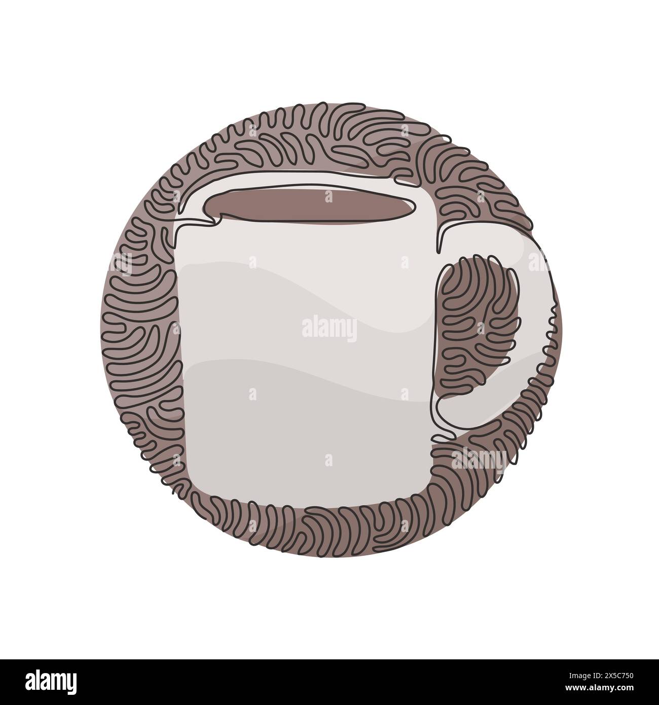 Single one line drawing coffee mug for latte, espresso, cappuccino. Hot ...