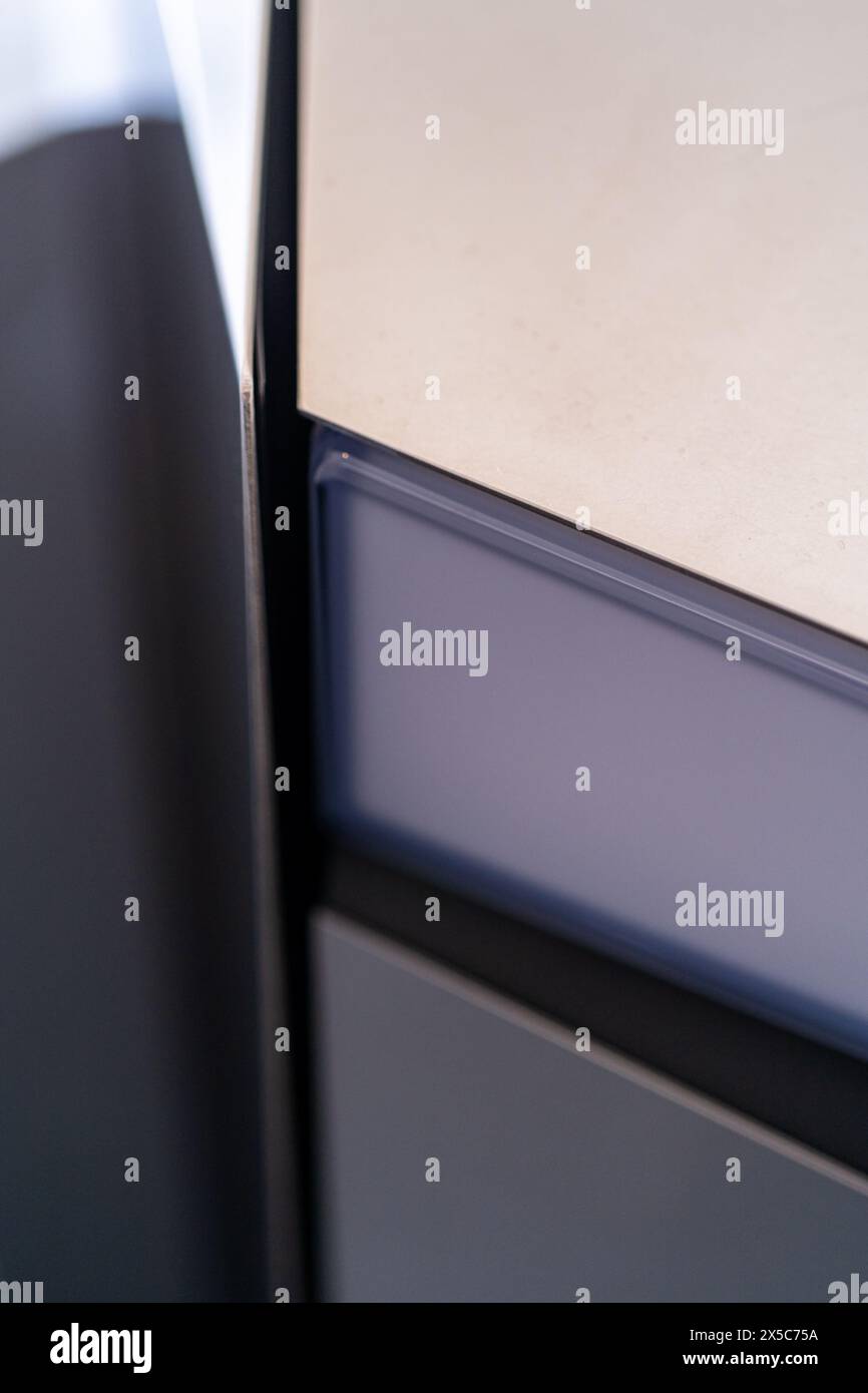 Close-Up View of the Tesla Cybertruck Side Panel and Tire Stock Photo ...