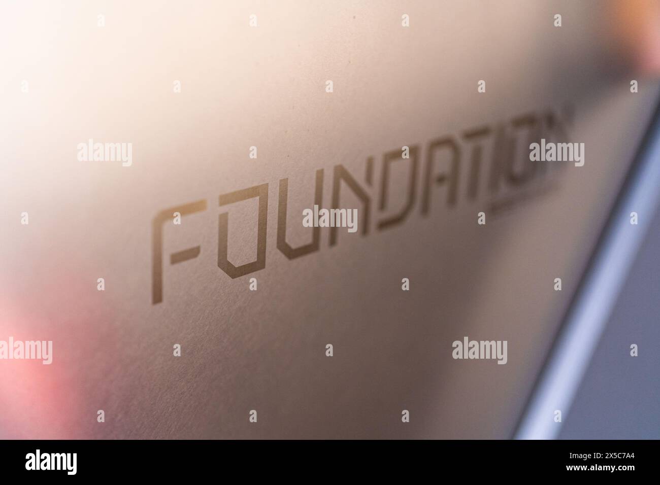 Close-up View of Foundation Inscription on Tesla Cybertruck Stock Photo ...