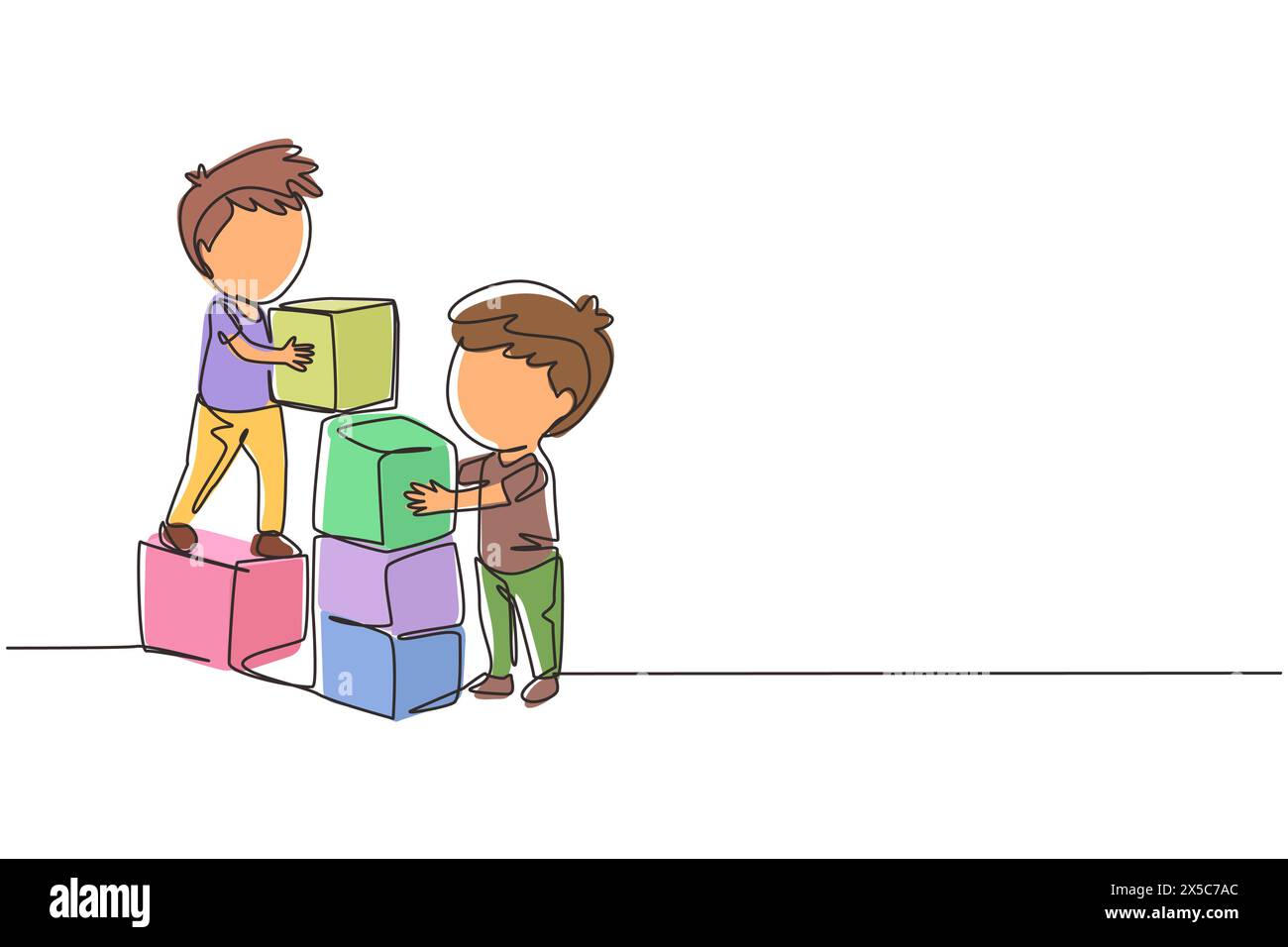 Two small brothers Stock Vector Images - Alamy