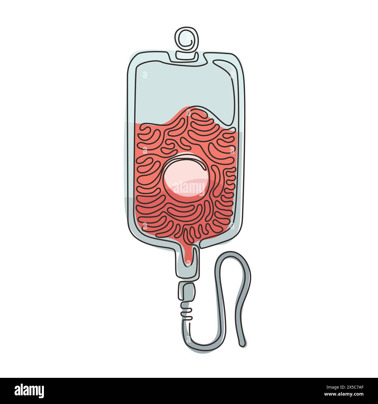Single one line drawing infuse icon. Blood bag. IV bag icon ...