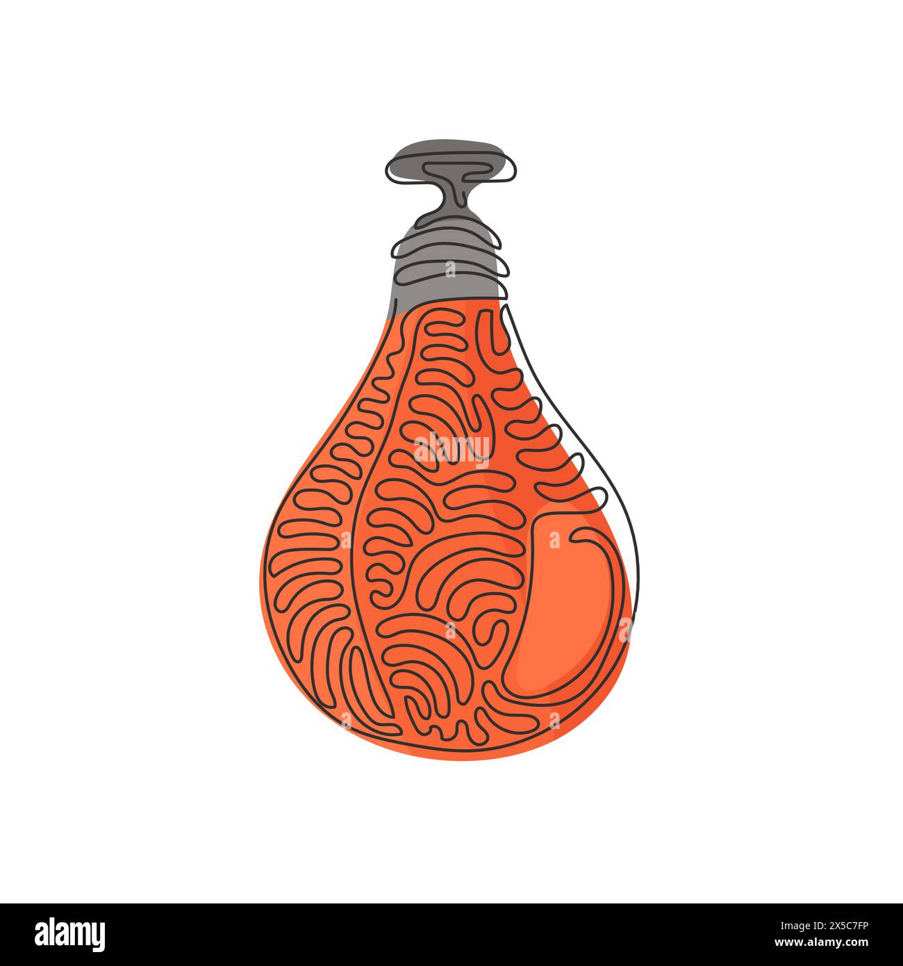 Single continuous line drawing punching boxing speed bag. Hitting speed ...