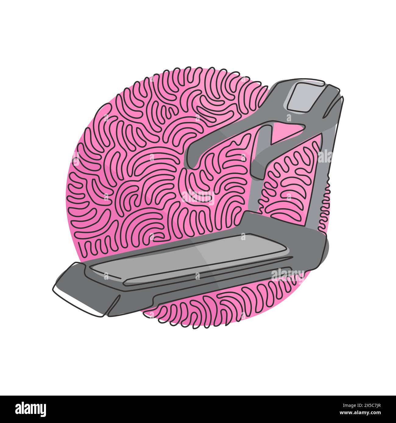 Single one line drawing professional treadmill with incline ...