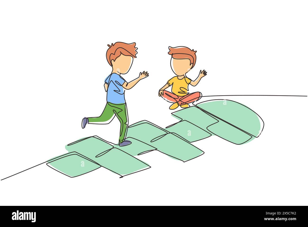 Two kids drawing kindergarten hi-res stock photography and images - Alamy