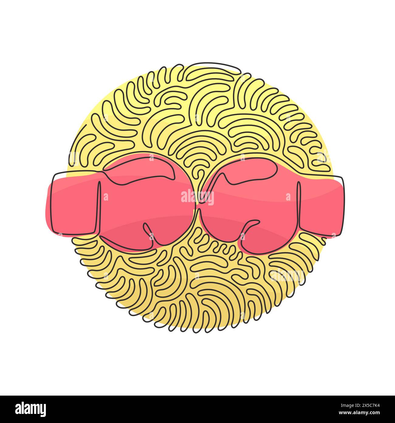 Single continuous line drawing boxing gloves hitting together. Boxing ...