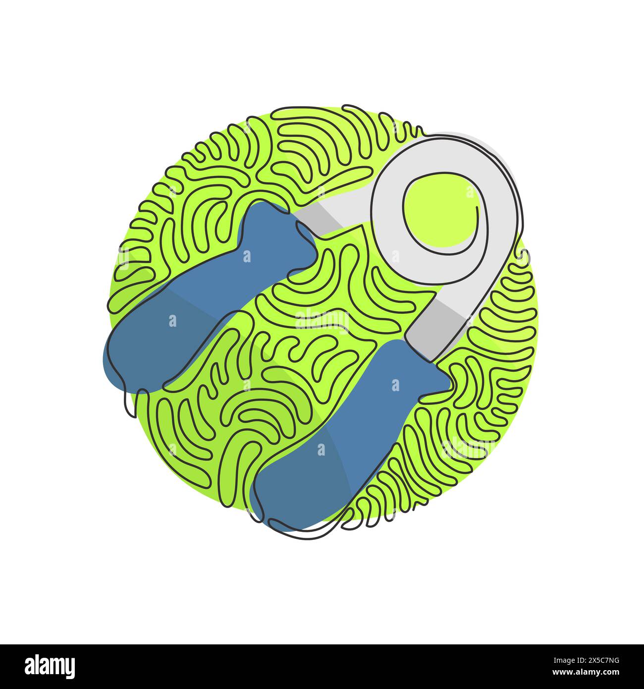 Single continuous line drawing spring expander for hand, sketch, hand ...