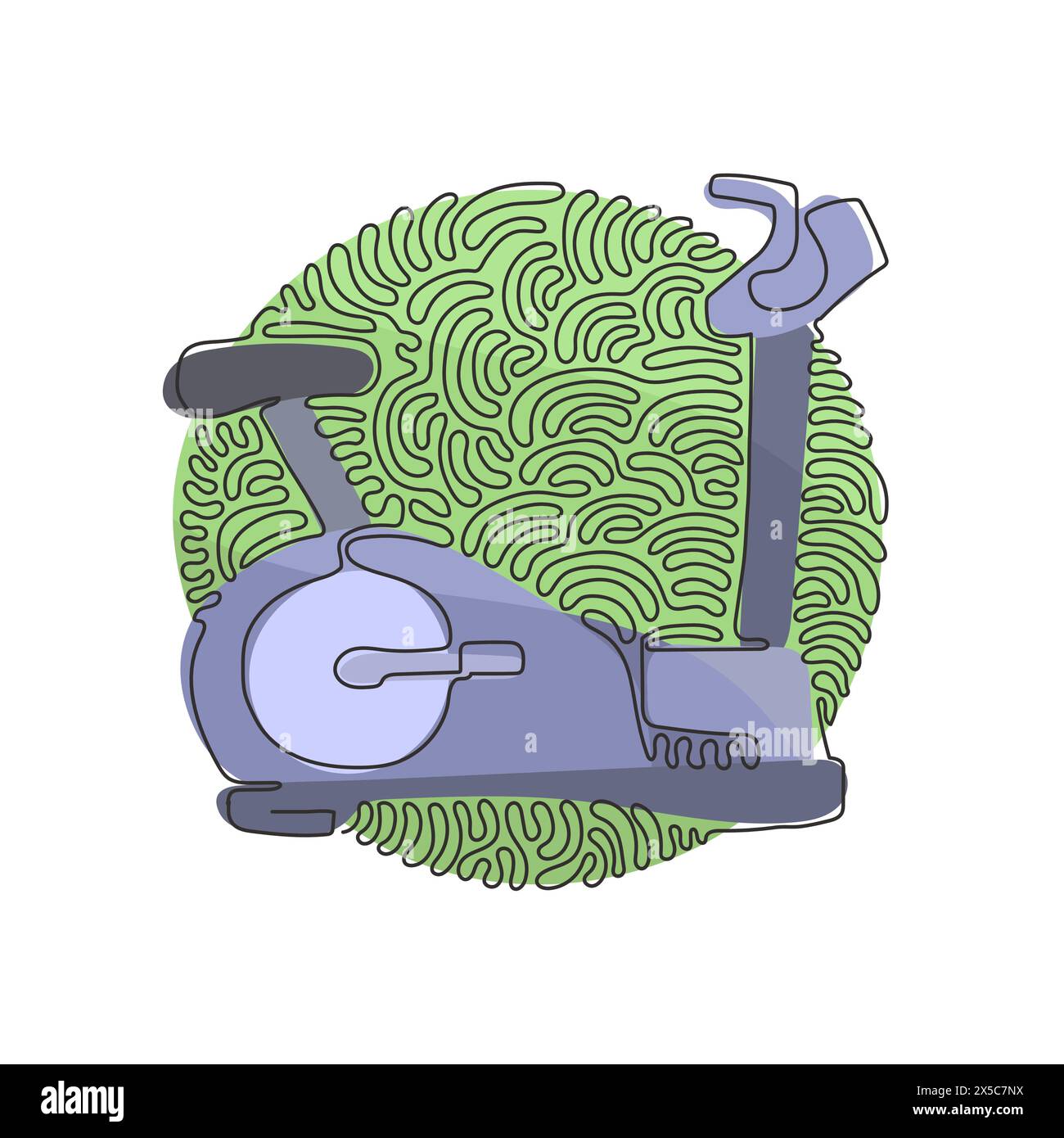 Single one line drawing bicycle exercise machine. Stationary exercise ...