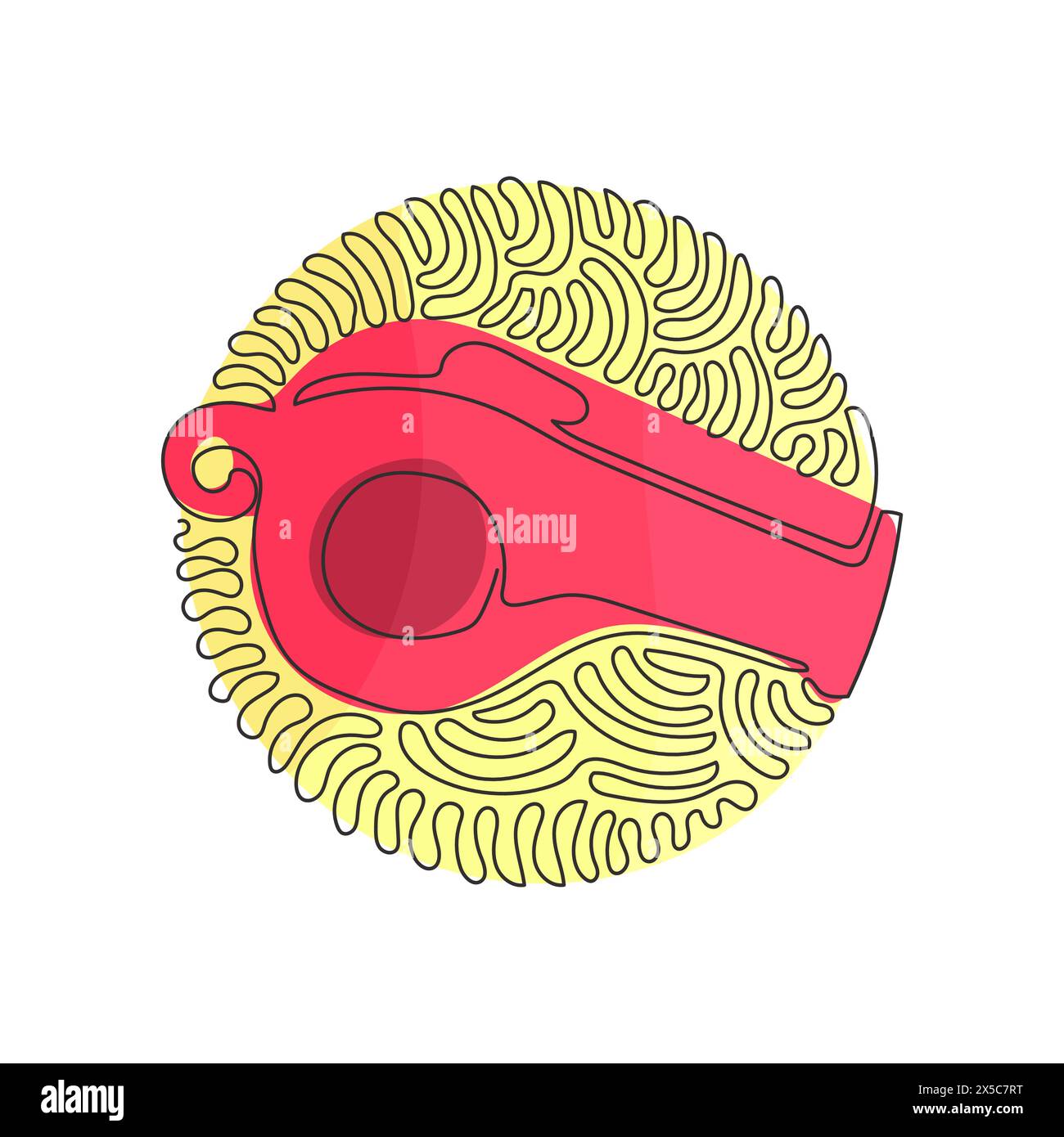 Single one line drawing whistle referee. Coach gym whistle. Sports sign ...