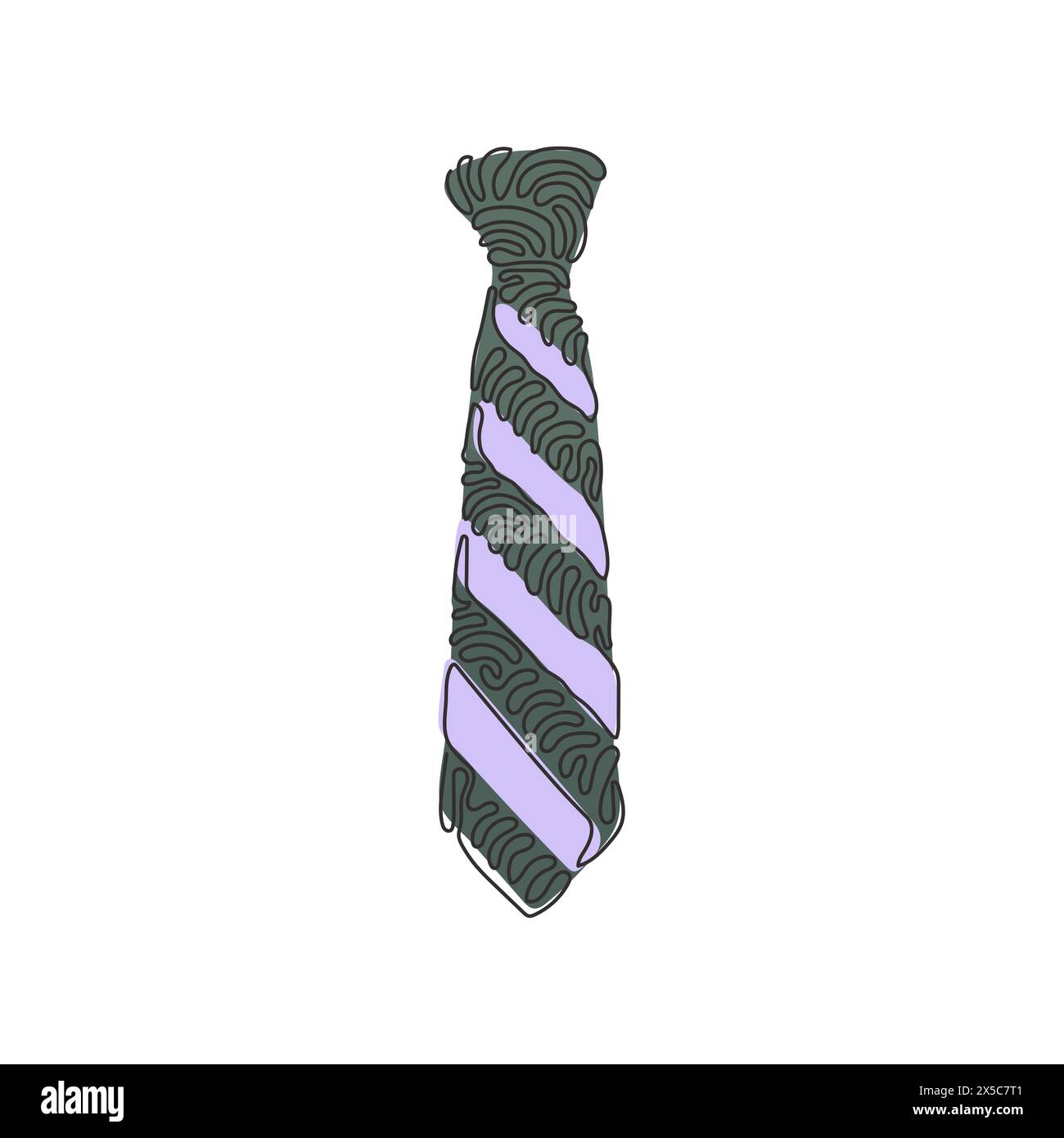 Single one line drawing striped tie icon. Necktie and neckcloth symbol ...