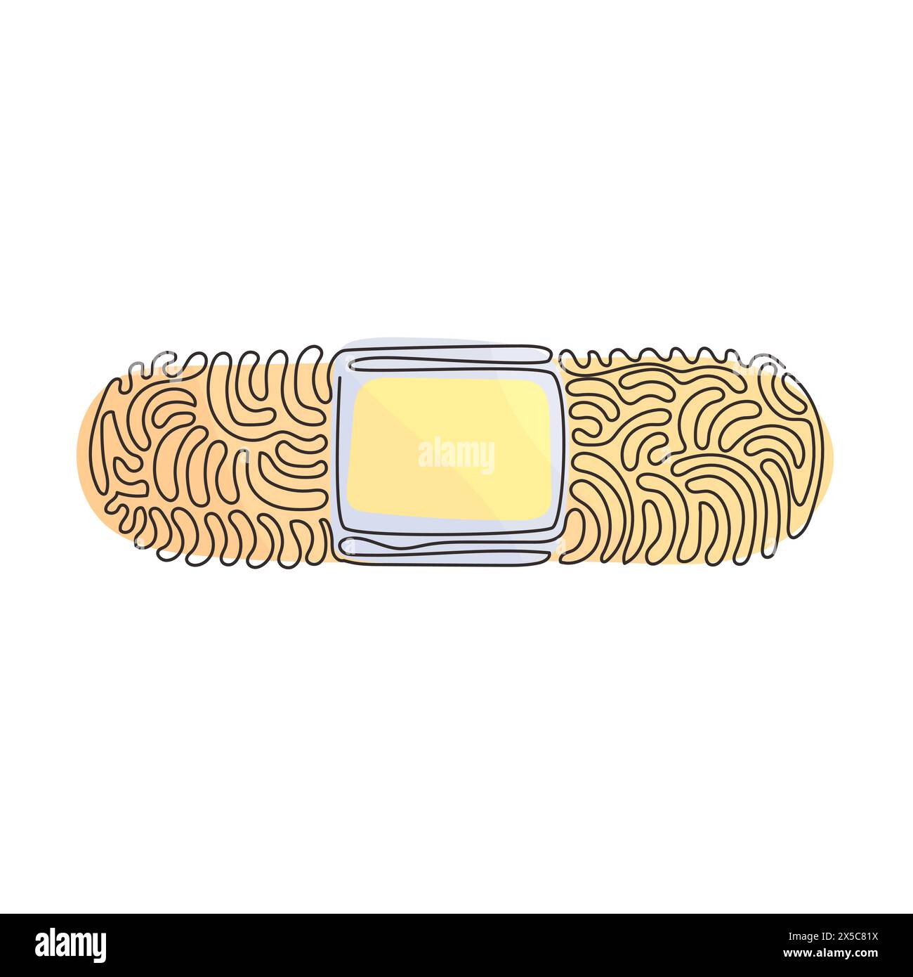 Continuous one line drawing adhesive bandage elastic medical plasters ...