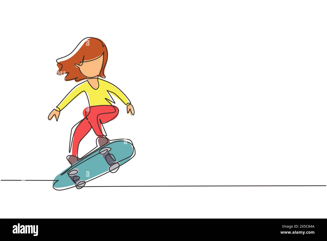 Smiling girl skating on Cut Out Stock Images & Pictures - Alamy